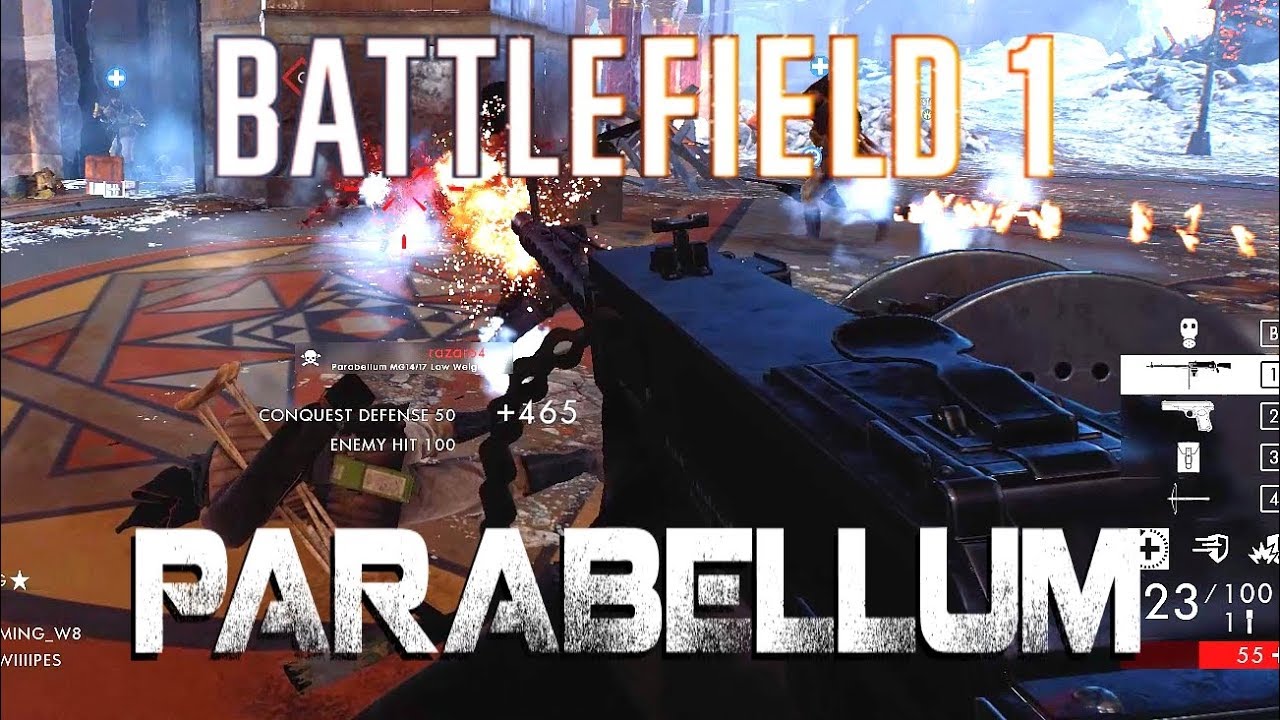 Battlefield 1 - Parabellum MG14/17 low weight - YouTube