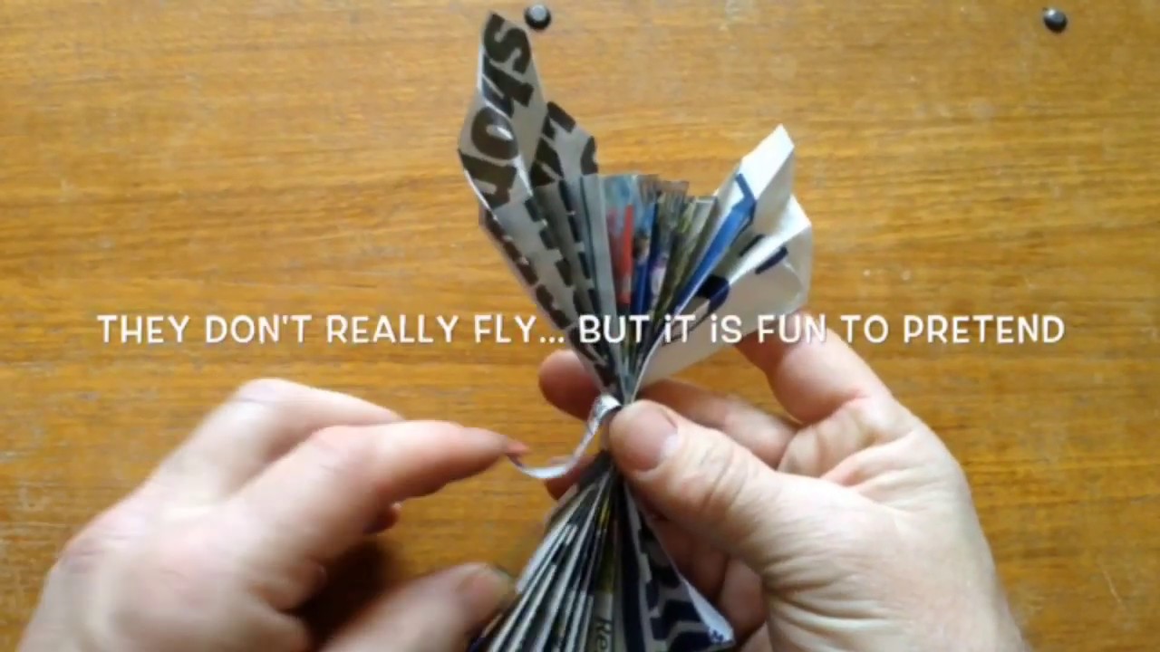 Origami Newspaper Butterfly - YouTube