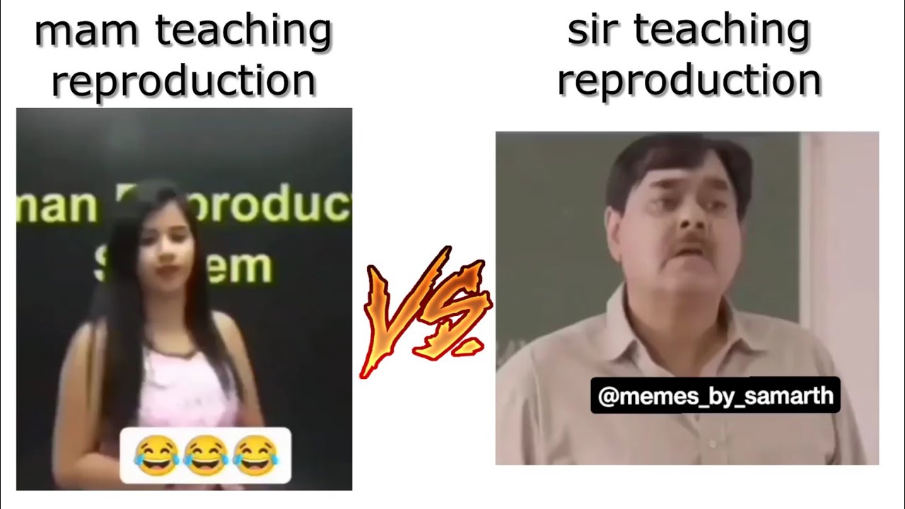 mam teaching reproduction vs sir teaching reproduction|😂😂# ...