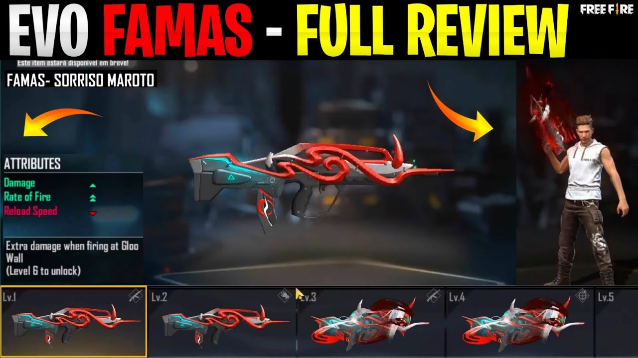 NEXT EVO GUN FREEFIRE | FAMAS EVO GUN | EVO FAMAS SKIN FULL REVIEW ...