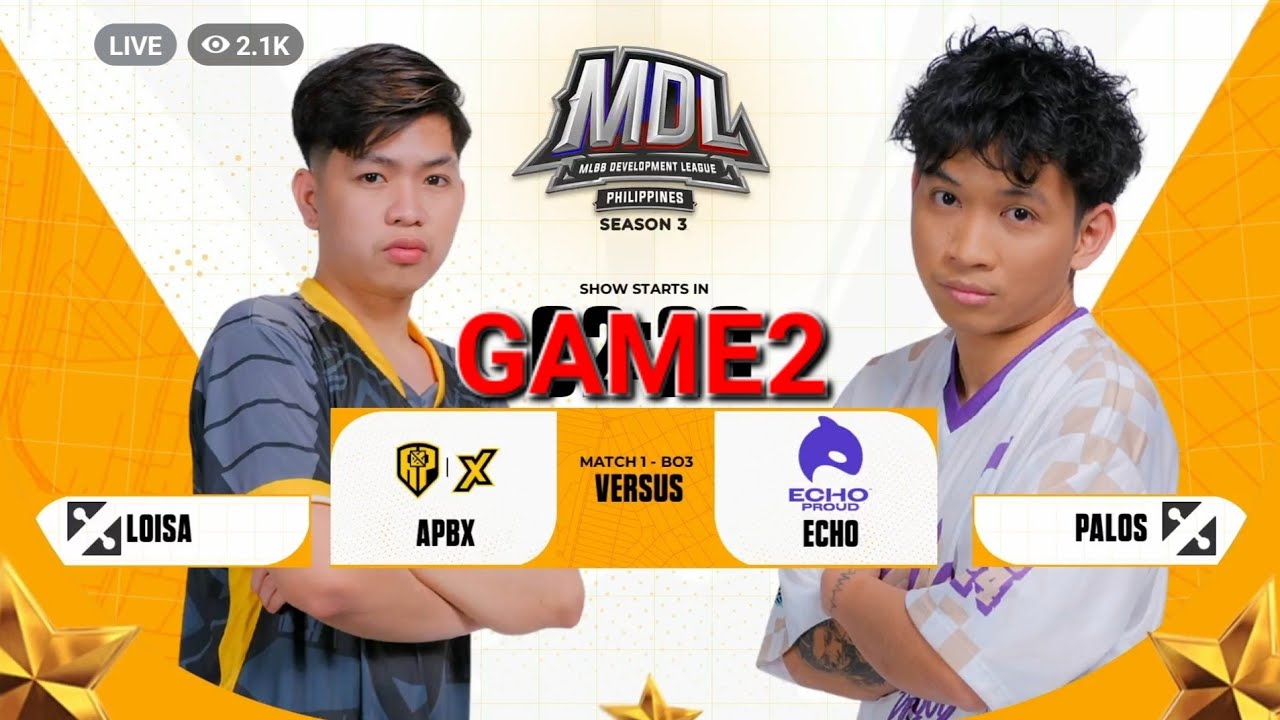 (MDL PH 🇵🇭) Season 3 ECHO VS APBX GAME 2 CASTER Philippine Week1 day 1 Mobile legend bang bang ...
