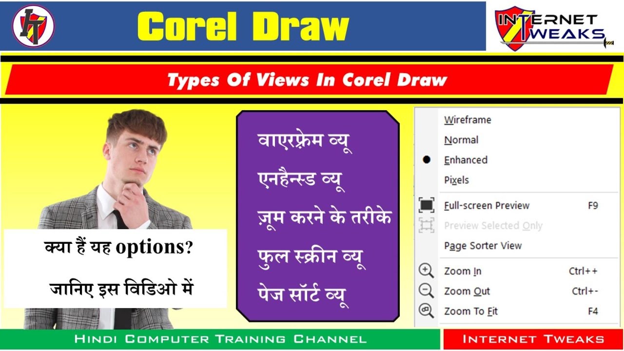 Different Types Of Views In Corel Draw | WireFrame View | Enhanced View ...