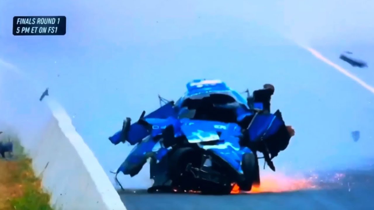 Drag racing fiery crash - YouTube