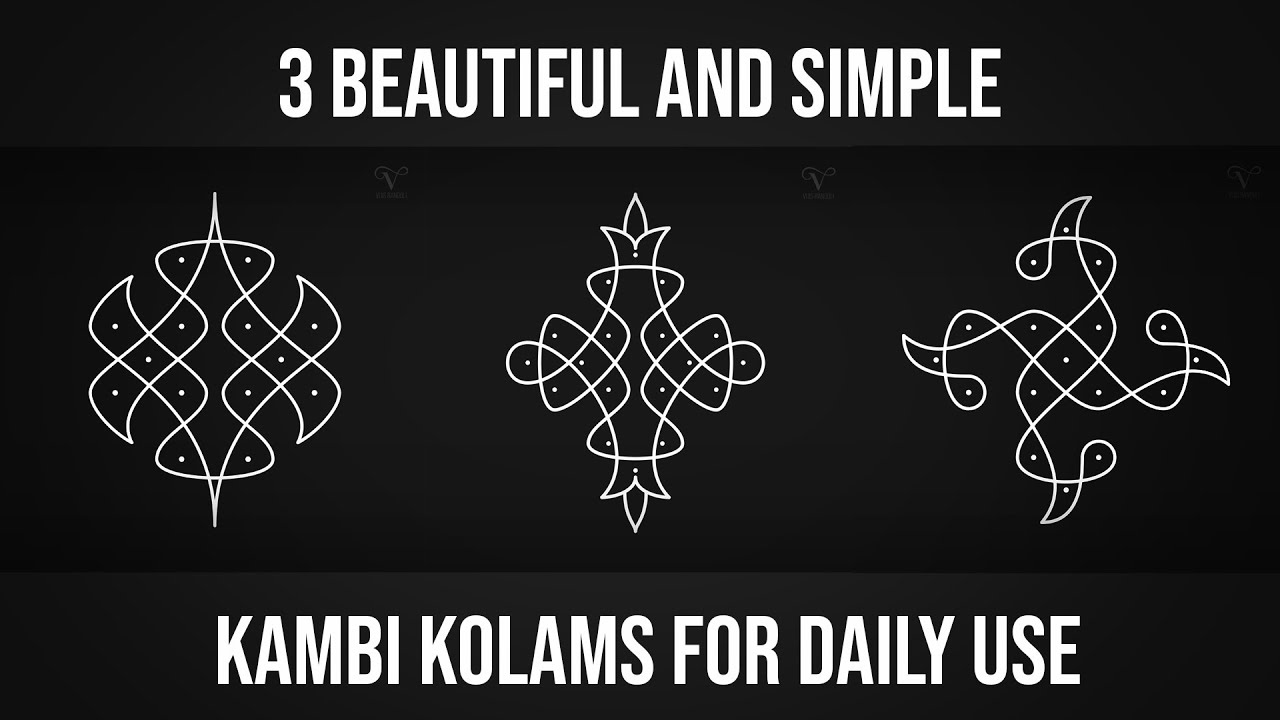 3 Easy and Beautiful Kambi Kolams For Everyone and Daily Use ...
