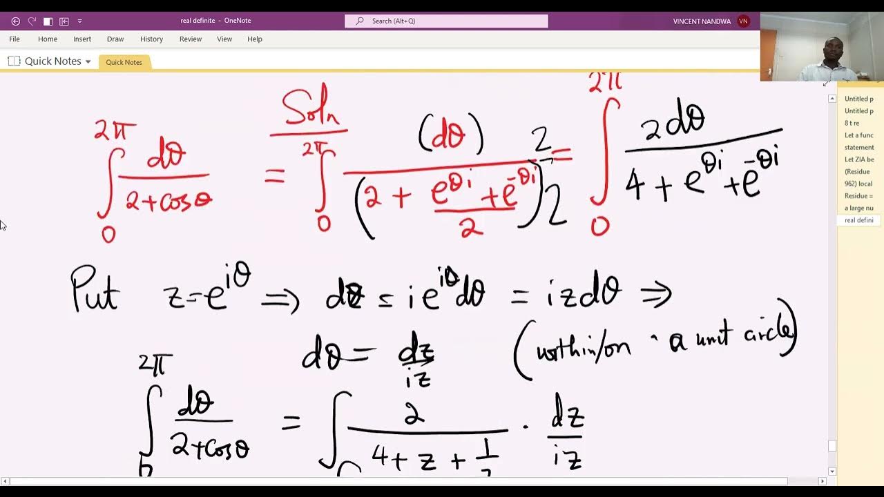 Evaluation of Real Definite Integrals by Contour Integration; Example 3 - YouTube