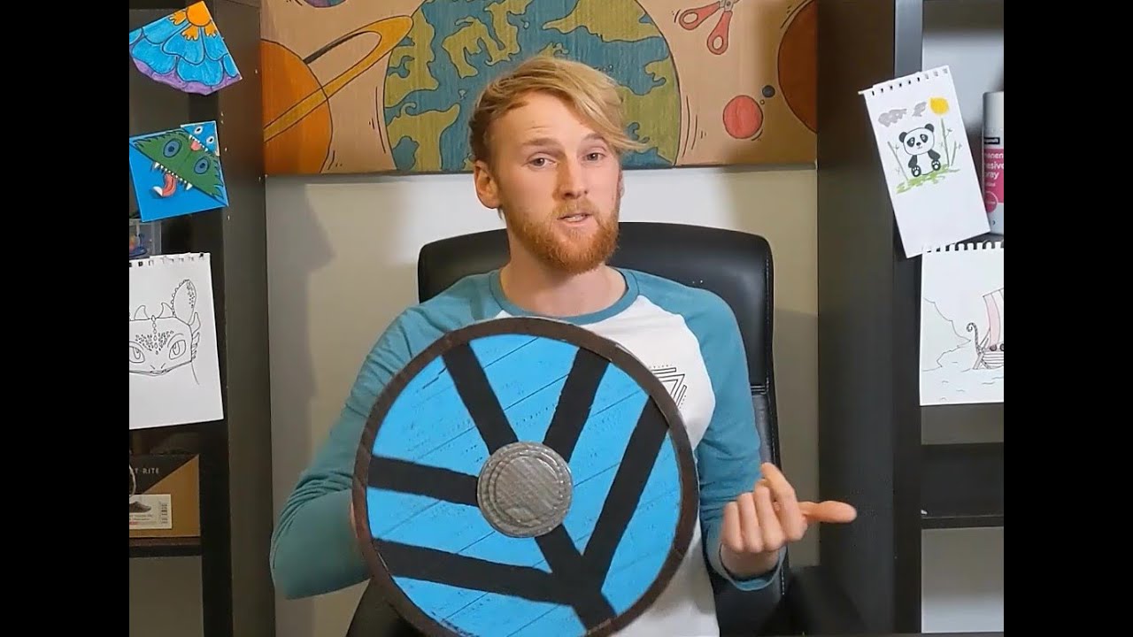 How To Make A Viking Shield, Tutorial (easy kids craft/tutorial) - YouTube