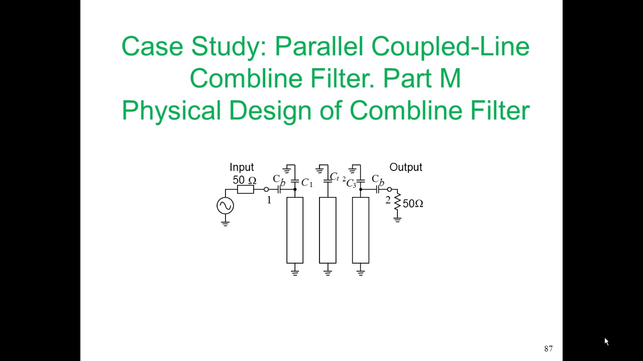 Parallel Coupled Line Combline Filter, Part M - YouTube
