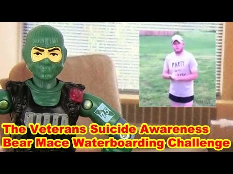 Veterans Suicide Awareness Bear Mace Waterboarding Challenge - YouTube