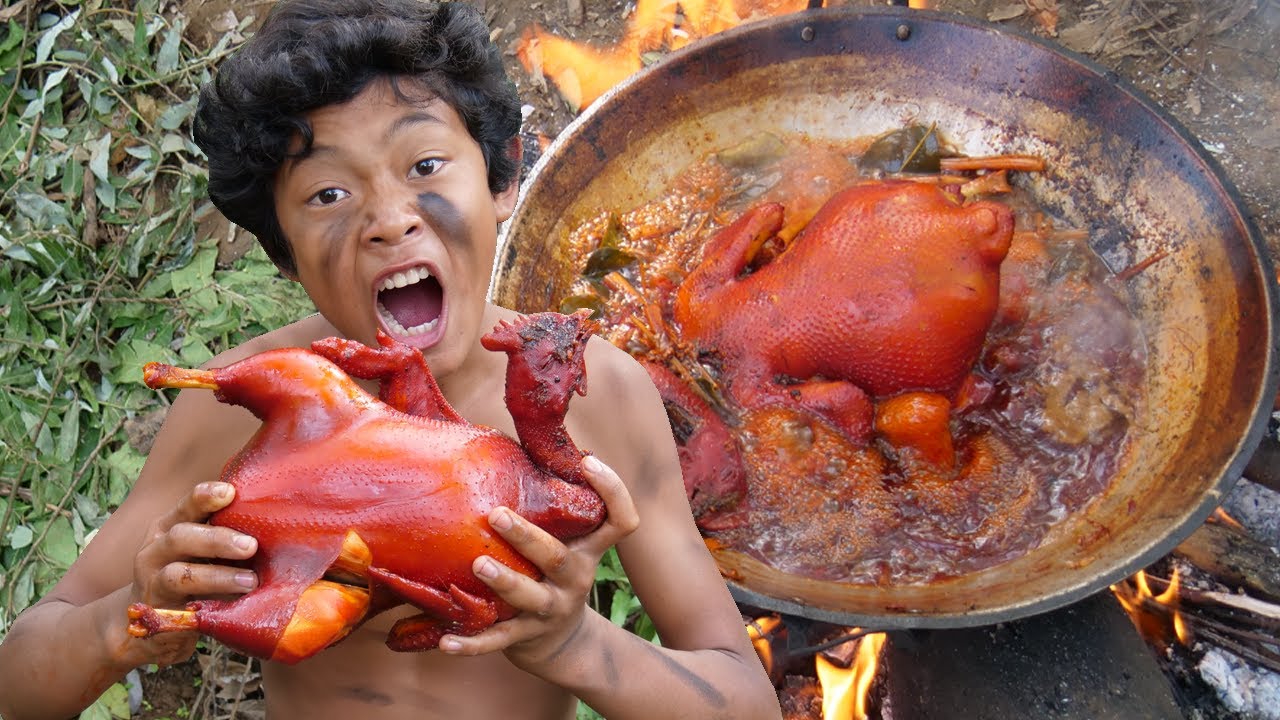 Primitive Wildlife - Braised Big Chicken - YouTube