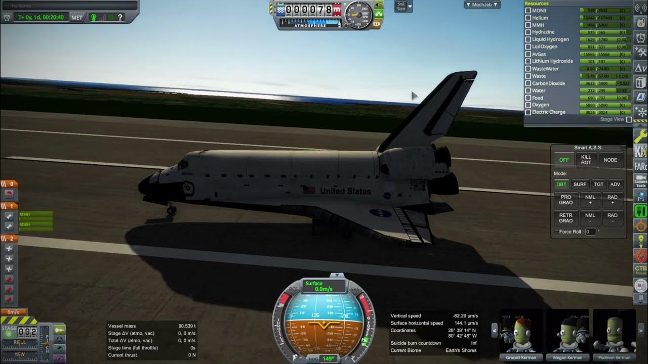 Kerbal Space Program 1.12 with RO - Shuttle Reentry Script Update - YouTube