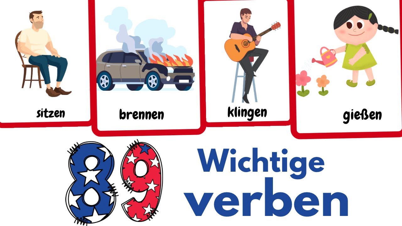 89 wichtige Verben/ most Common Verben in german with example - YouTube