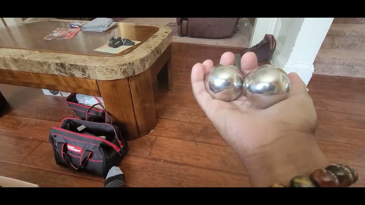 Baoding Balls Update 2.3 pounds of solid stainless steel, it's a good workout. - YouTube