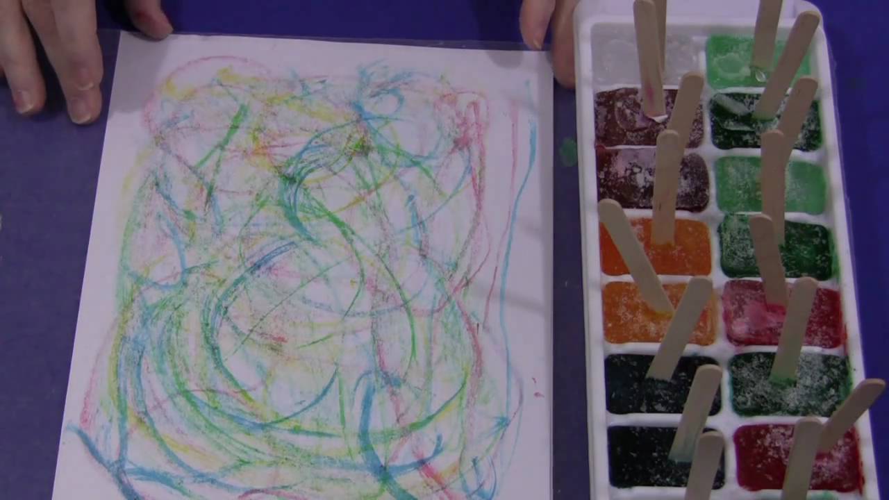 Colored Ice Cube Painting - YouTube