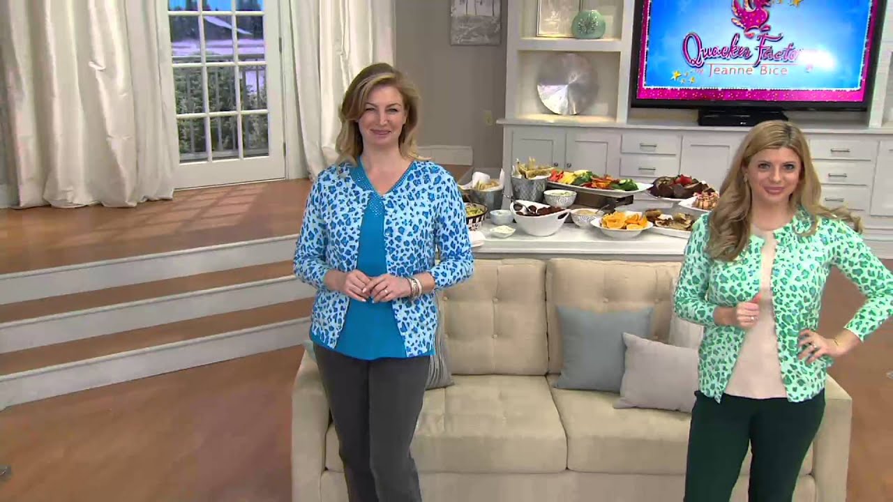 Quacker Factory Lady Leopard Animal Print Sparkle Cardigan on QVC - YouTube
