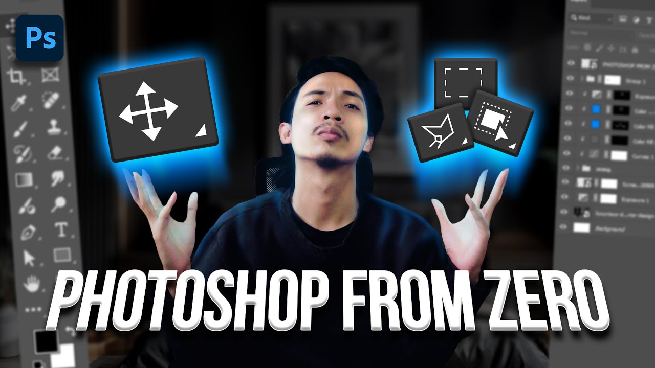 PHOTOSHOP FROM ZERO #1 - BASIC TOOLS, MOVE & SELECTION TOOLS - YouTube
