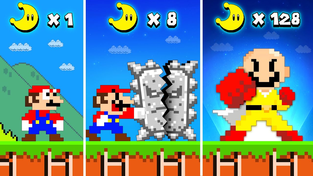 Super Mario Bros. But Every Moon Makes Mario Become ONE PUNCH MAN - YouTube