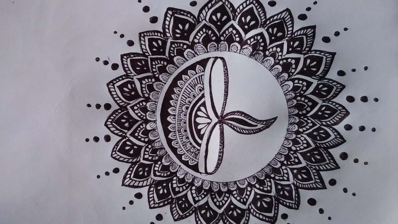 Diwali special diya mandala art//diya mandala drawing for beginner ...