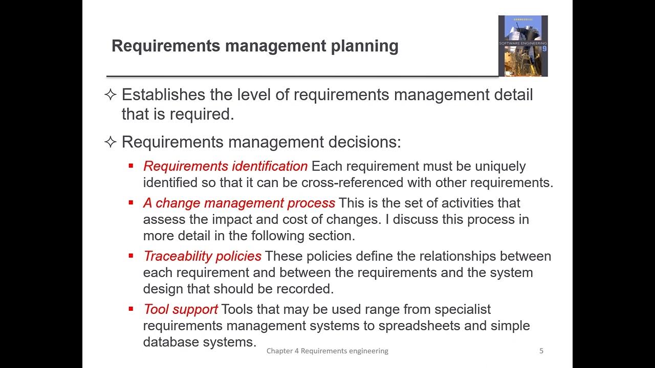 Ch4: Requirements Engineering: 8- Requirements Management - YouTube