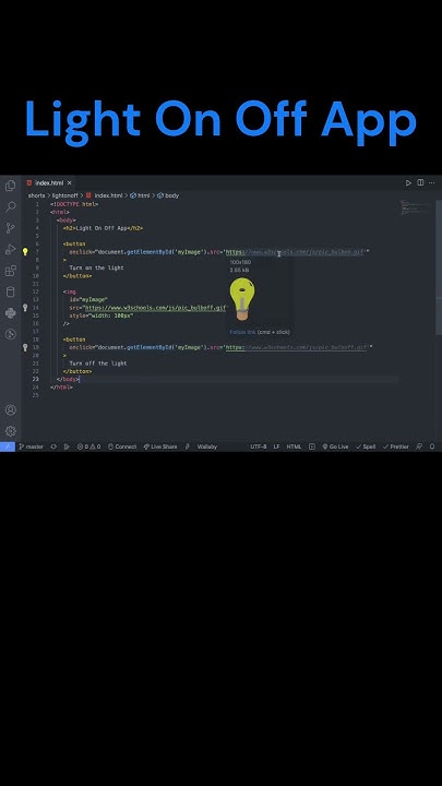 Light On Off App Using Html Codesecret Viralshort Webdesign Html Css Javascript Youtube
