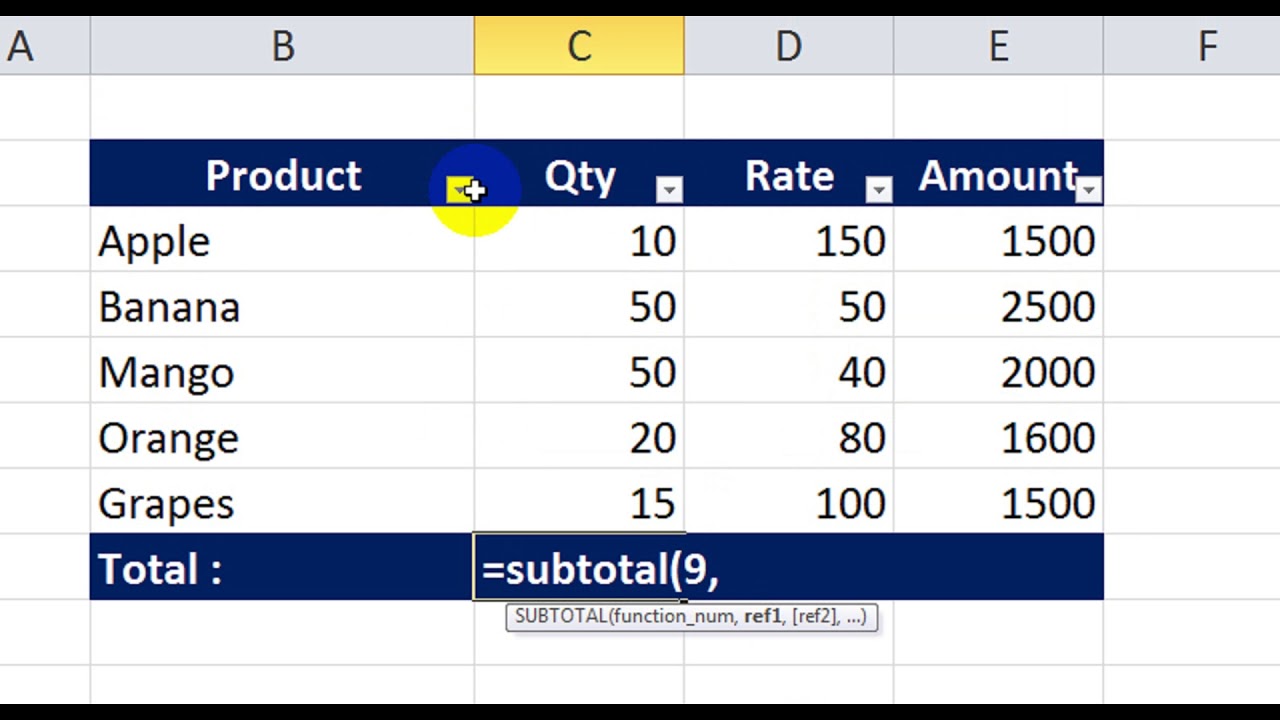 How To Use Subtotal Formula In Excel In Hindi Step By Step YouTube how-to-use-subtotal-formula-in-excel-in-hindi-step-by-step-youtube
