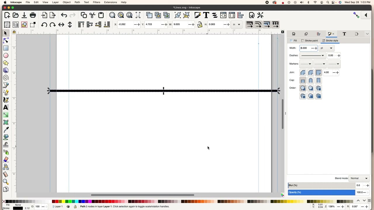 How to draw lines in Inkscape. - YouTube