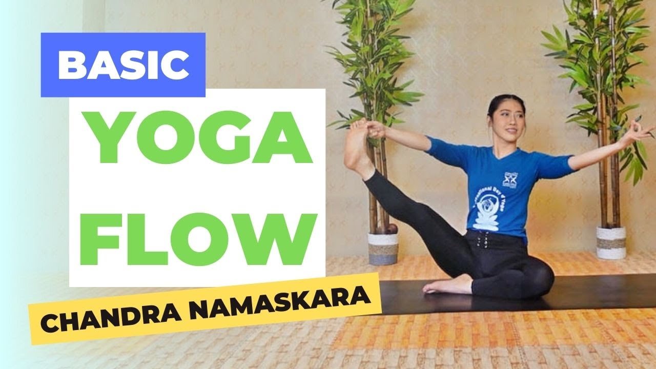 BASIC YOGA FLOW - CHANDRA NAMASKARA | YOGA PEMULA - YouTube