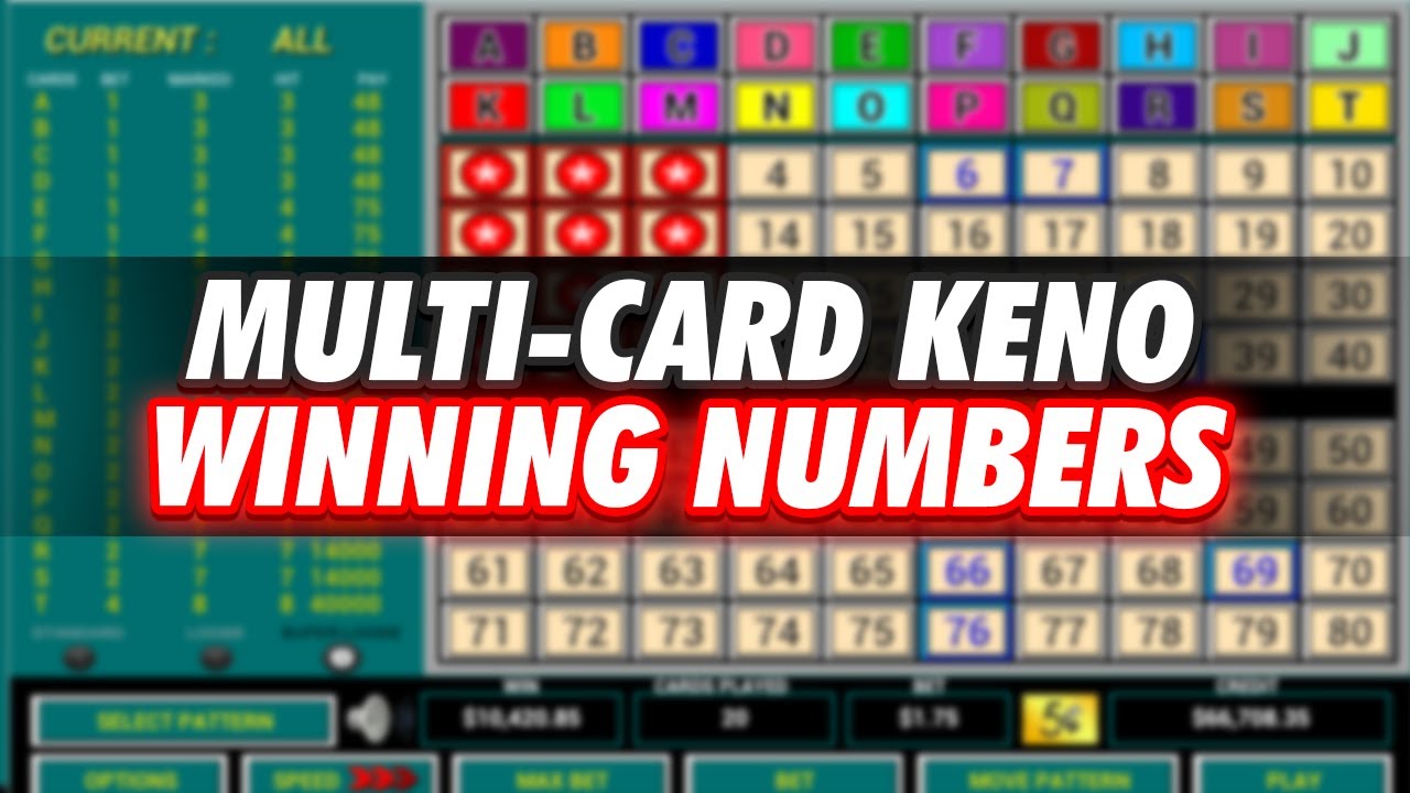 Multi Card Keno 8 Number Patterns Hit 8 of 8 Jackpot - YouTube