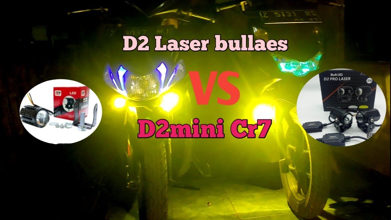 LAMPU TEMBAK d2 LASER BULLAES vs d2 MINI cr7 - YouTube