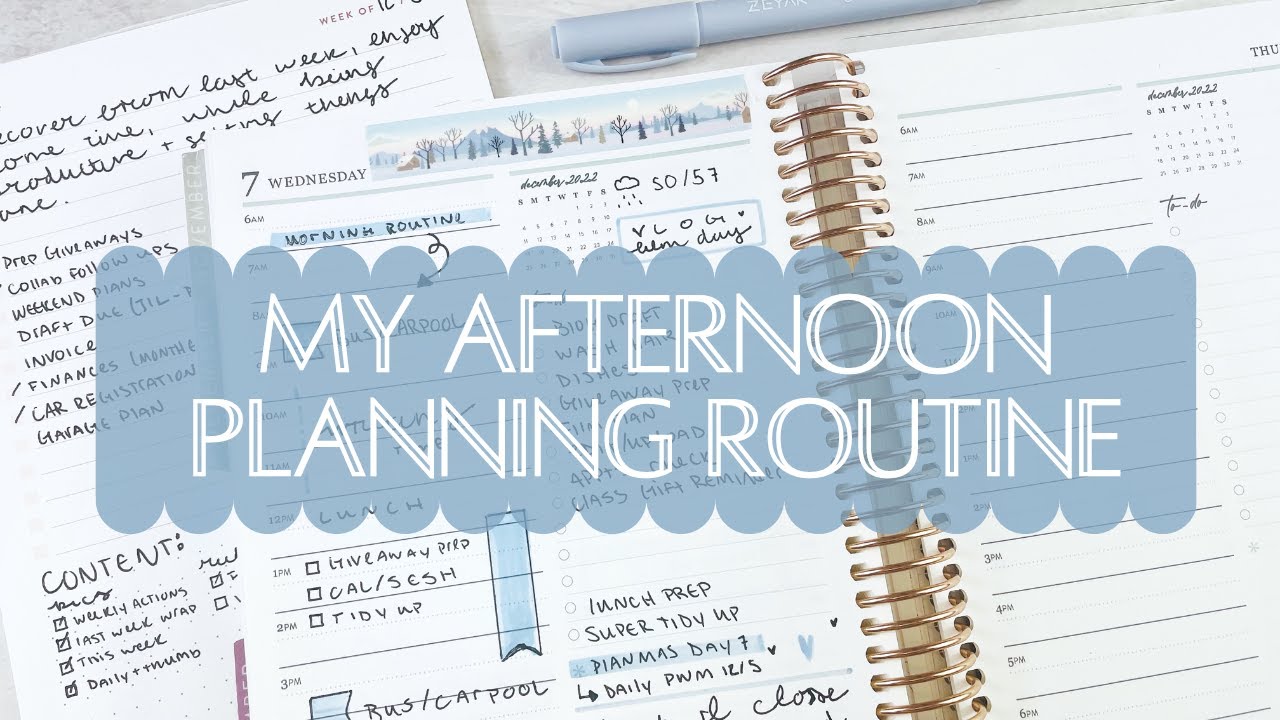 Quick Afternoon Planning Routine | How I check in with my planners ...