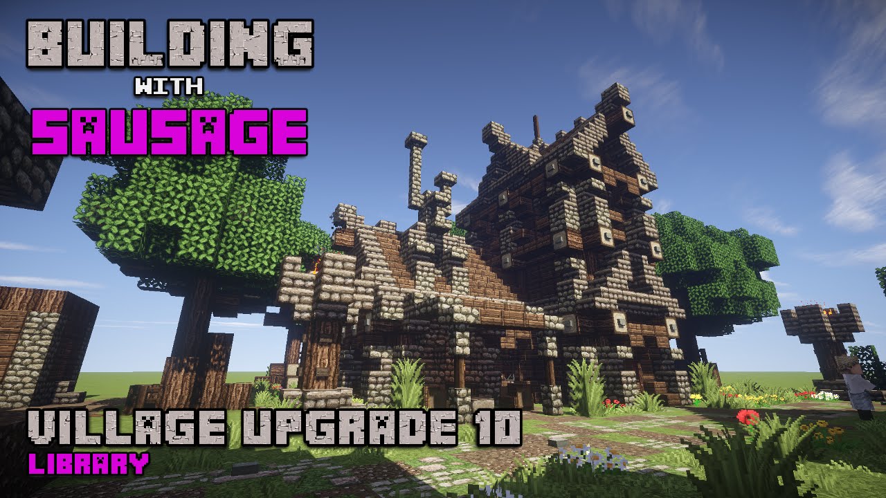 Minecraft - Building with Sausage - Village Upgrade 10 (Library ...