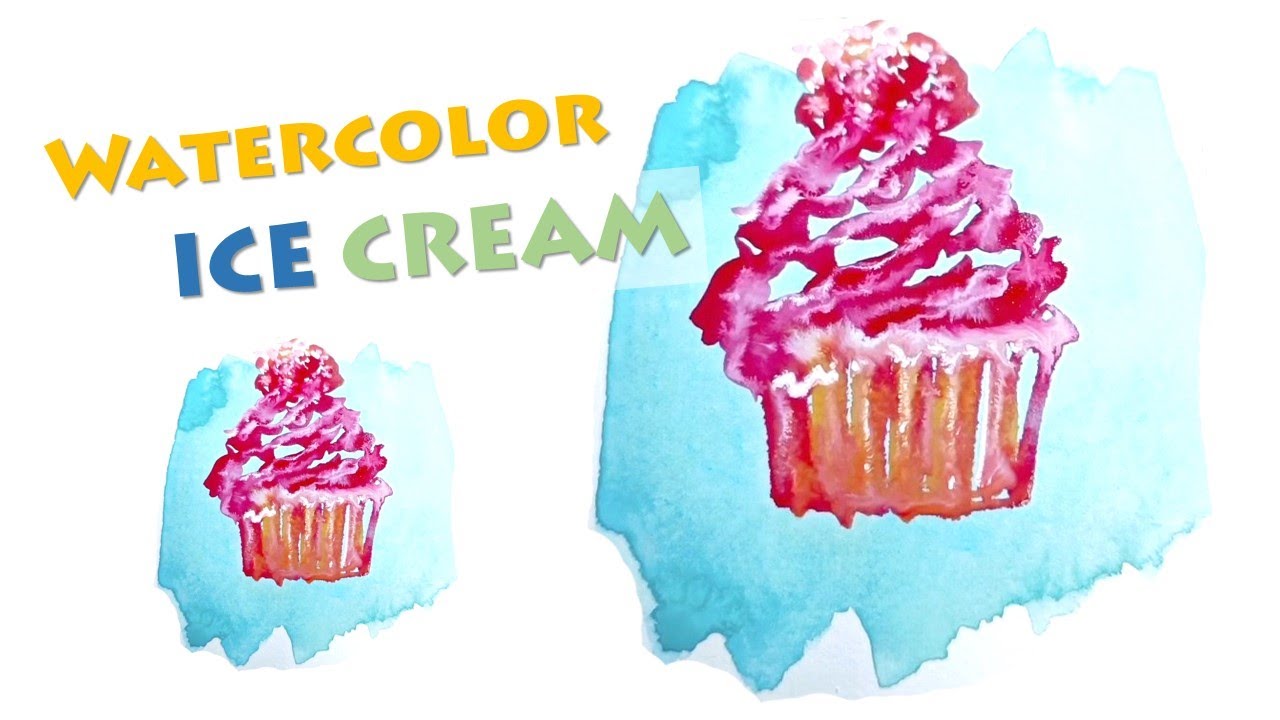 Watercolor painting 😍Ice Cream🎨 - YouTube