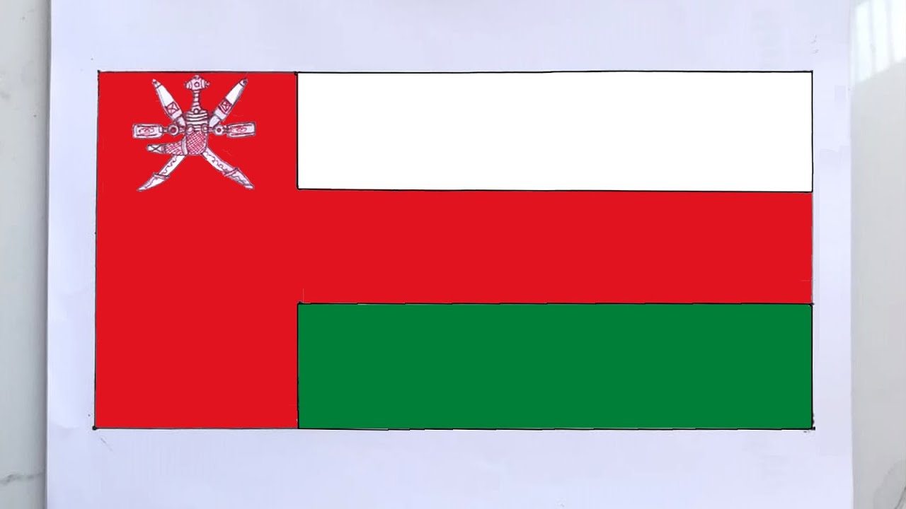 Oman Flag Drawing | 🇴🇲 | How to Draw Oman Flag || علم عمان رسم - YouTube