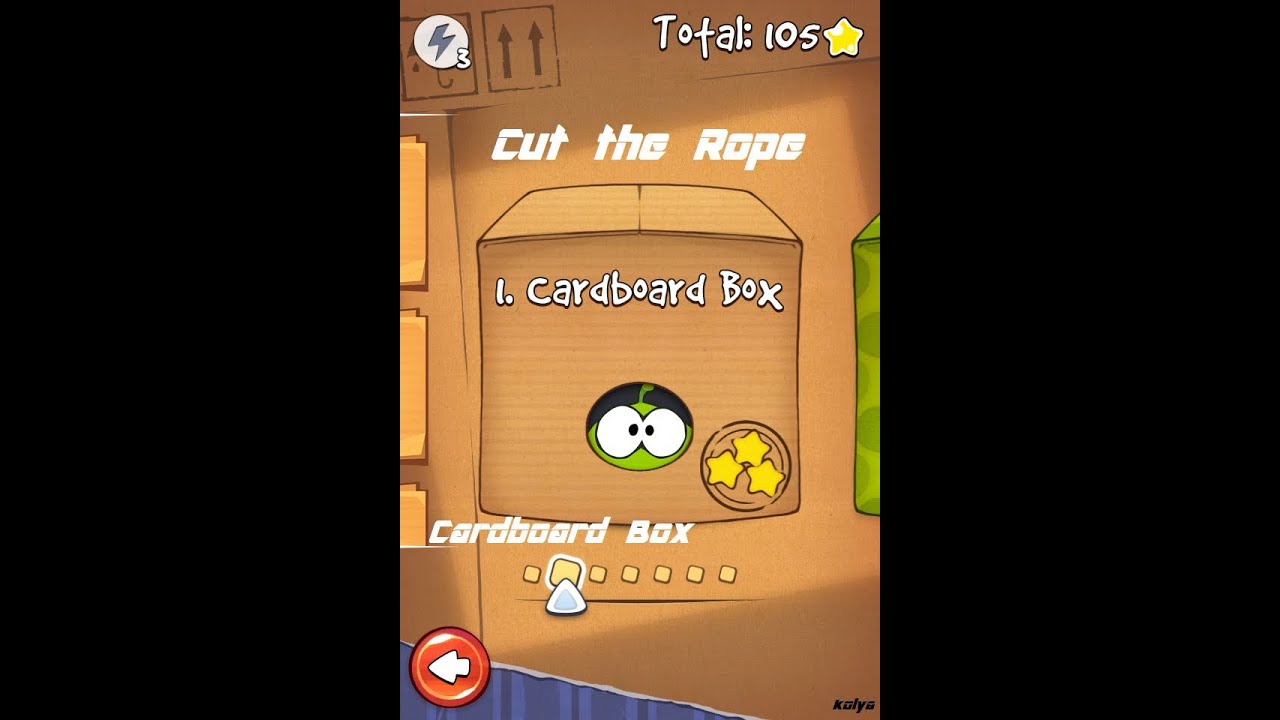 Cut the Rope blind Gameplay (Cardboard box 1-25 all three stars) - YouTube