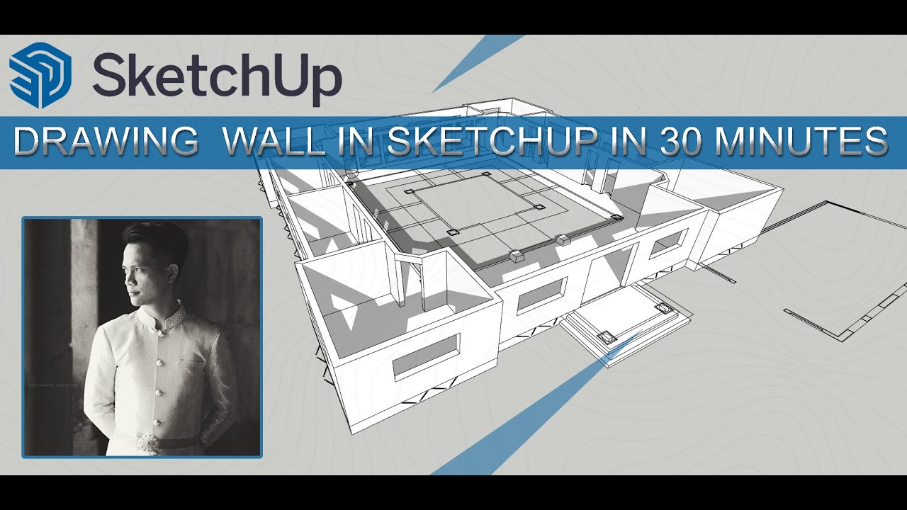 SPEED-UP DRAWING WALL IN SKETCHUP AROUND 30 MINUTES WITH BASIC SKETCHUP ...