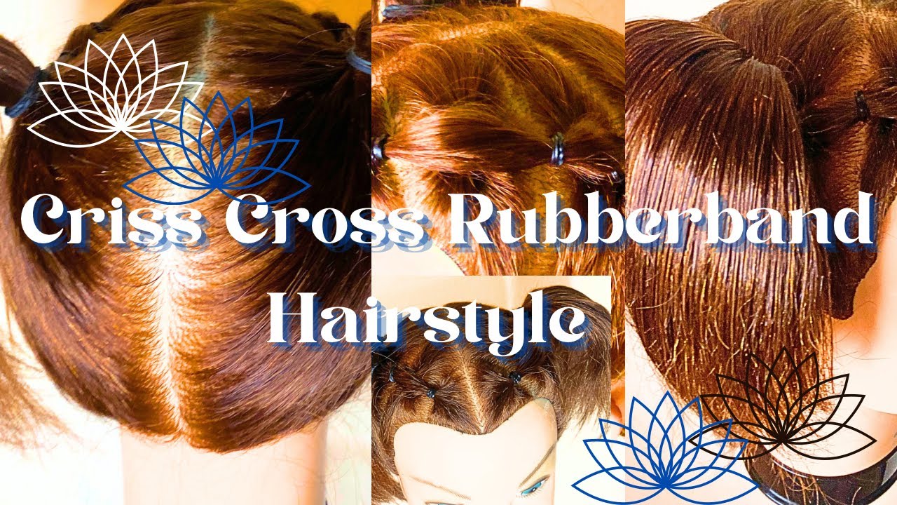 Hairstyle: Quick Criss Cross RUBBER BAND Style - YouTube