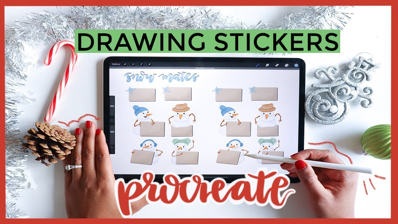 Vlogmas Day 7 🎄 | Drawing stickers in Procreate + How I make ...