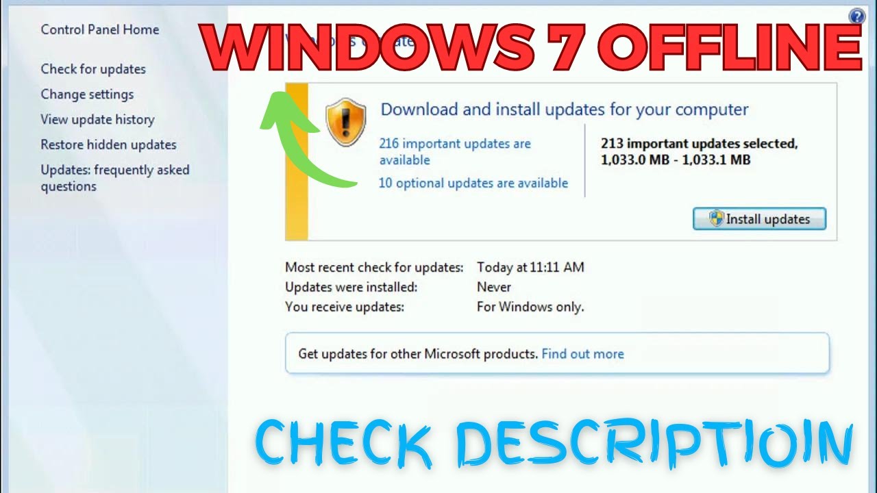 How to Update Windows 7 Offline in 2024 | How to Solve Any Windows 7 ...