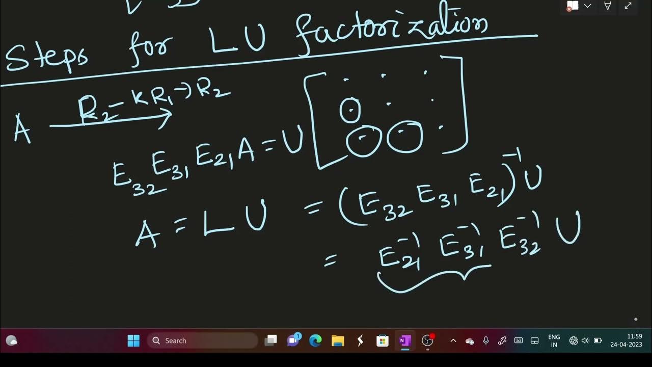 Triangular Factorization Youtube