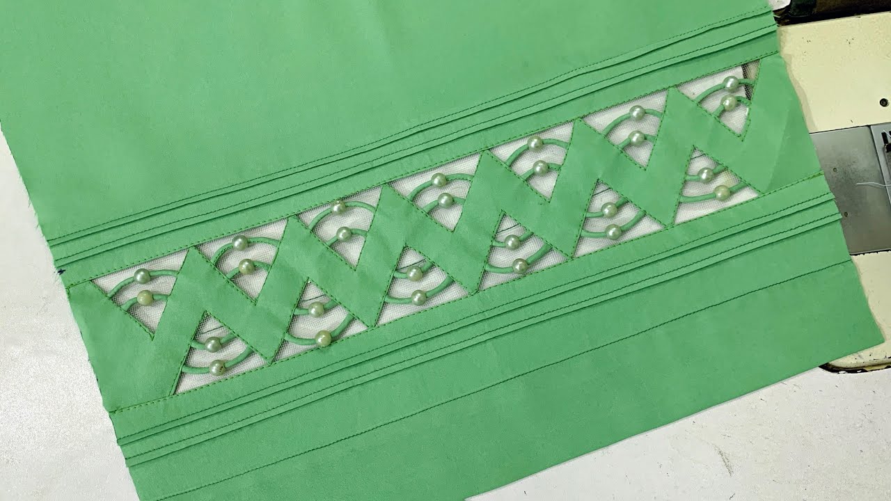 V.Stylish Trouser Poncha making Tutorial - Stylish trouser bottom ...