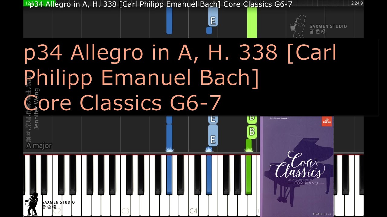 Core Classics G6-7 p34 Allegro in A, H 338 Carl Philipp Emanuel Bach ...