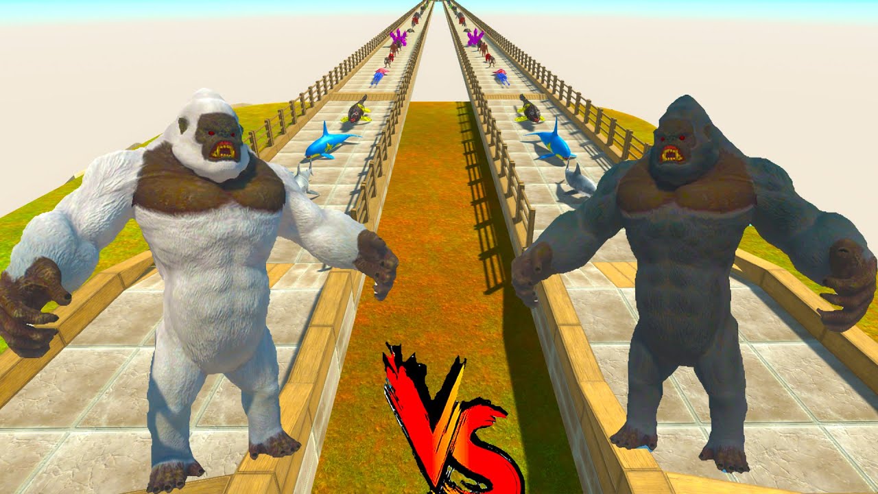 BLACK vs WHITE King Kong RACE BATTLE COMPETITION - Animal Revolt Battle ...