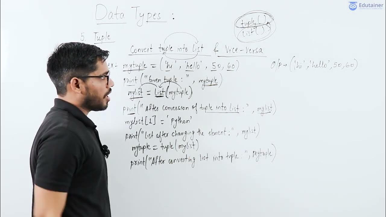 19. Conversion Between Tuple & List Data Type - YouTube