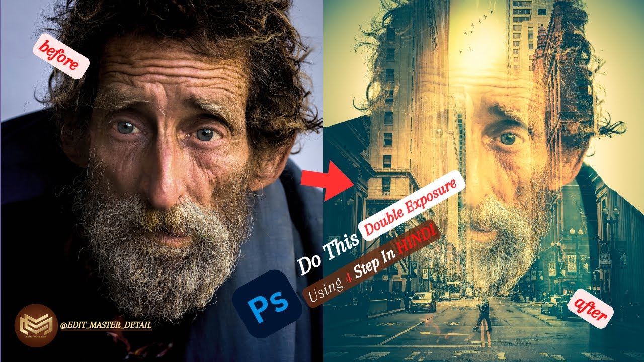 Double Exposure Photoshop double exposur @EDIT_MASTER_DETAIL - YouTube