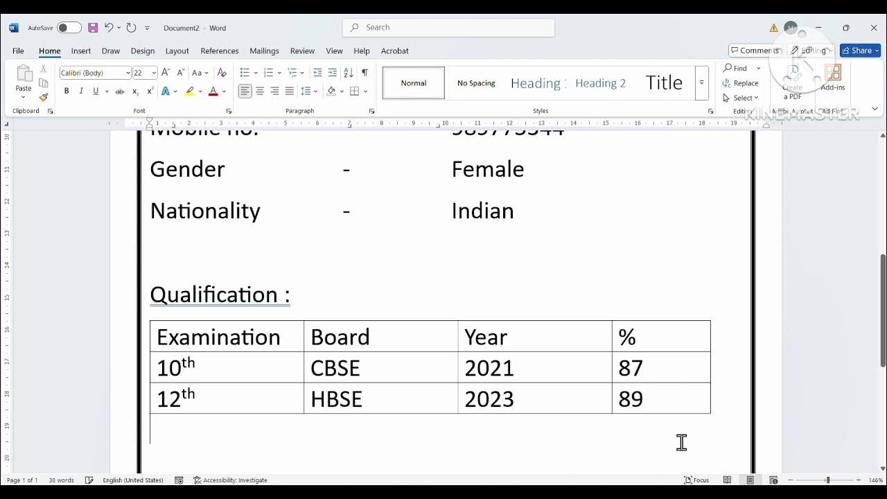 Create Resume in MS word| Code & Commands06 Live Stream - YouTube