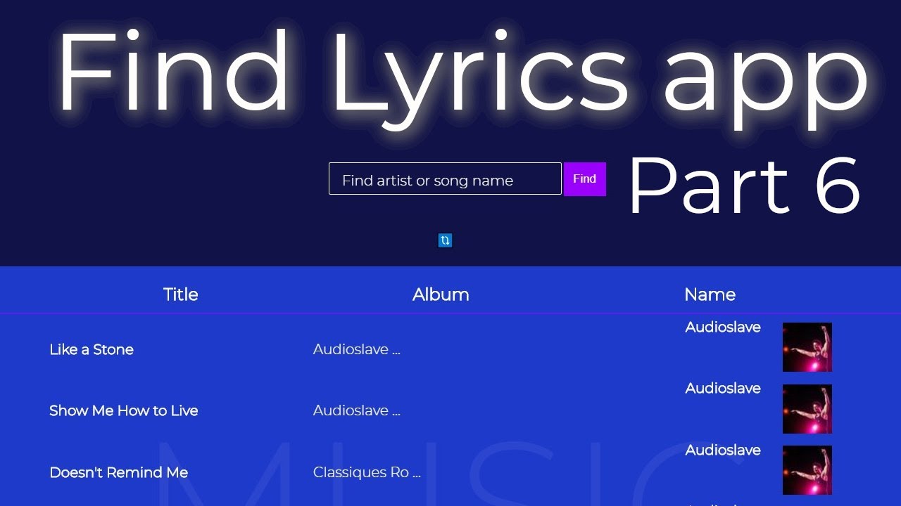 Html, css, javascript Find lyrics app. Part 6. - YouTube