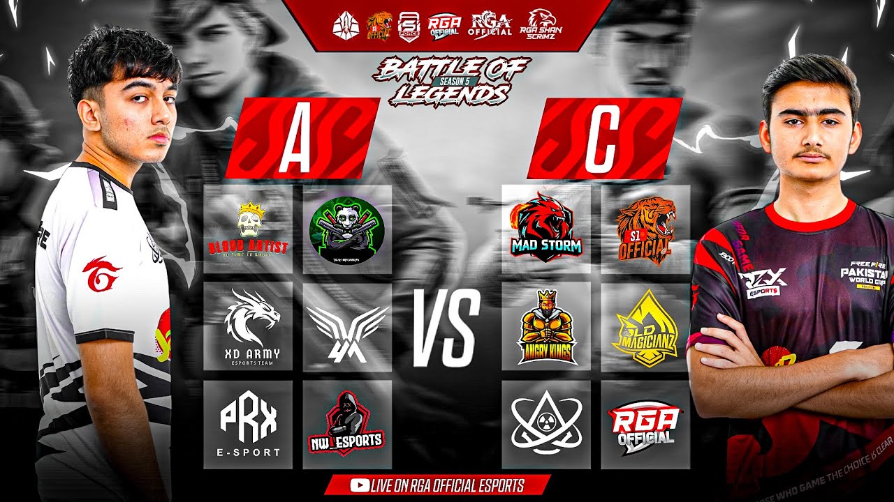 🔴RGA PRESENTS | BATTLE OF LEGENDS | SEASON 5 | GROUP A VS C | with ...
