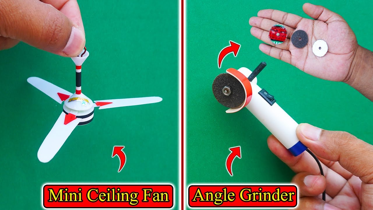 2 World's Smallest Project | Homemade Mini Angle Grinder | Mini Ceiling ...
