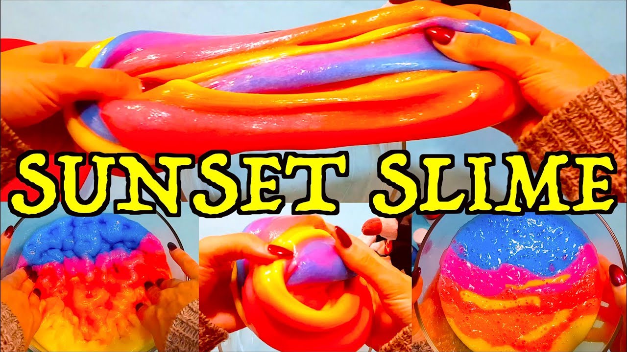 TRAMONTO SLIME/SUNSET SLIME INCREDIBILE SUPER COLORATO - YouTube