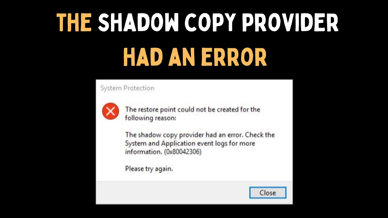 How to Fix "The shadow copy provider had an unexpected error 0x8004230f ...