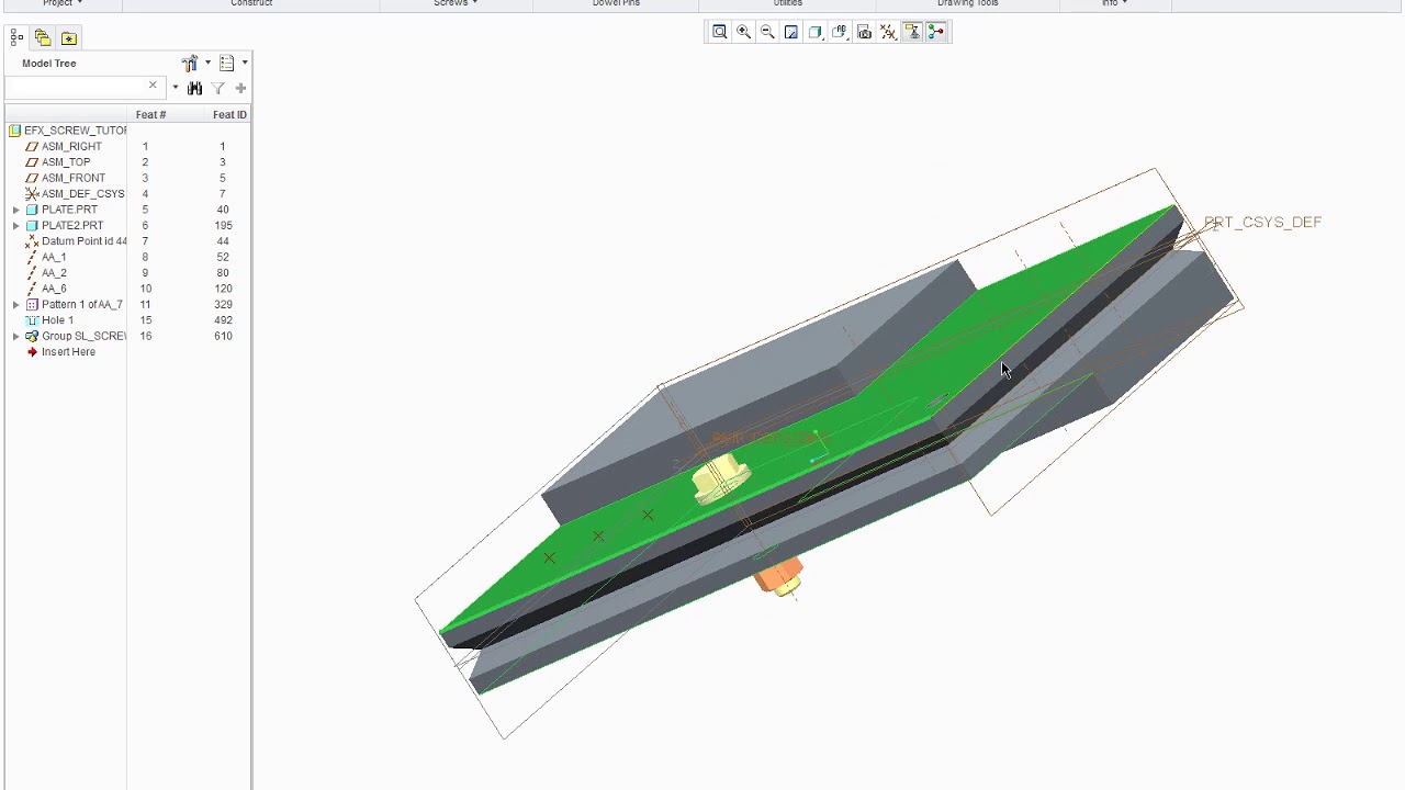 Tutorial Using Screws in Advanced Framework Extension - Creo - YouTube